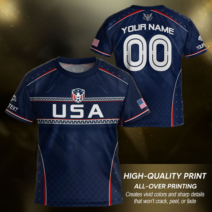 Custom Dark Navy USA Soccer Uniform Personalized Name Number For Kid ...