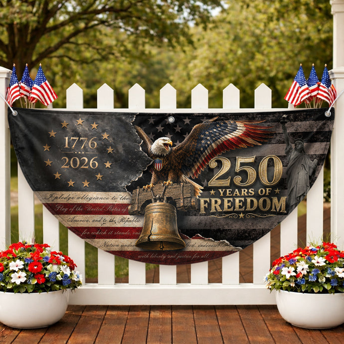 Fence Flag 250 Years Freedom Banner | 1776-2026 Liberty Bell Eagle Out ...