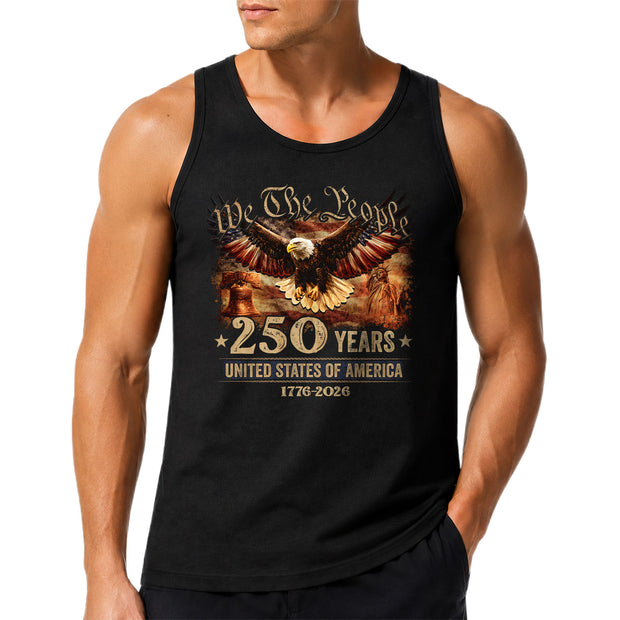 We The People Eagle Tank Top 1776-2026 Liberty Bell Patriotic Men Grap ...