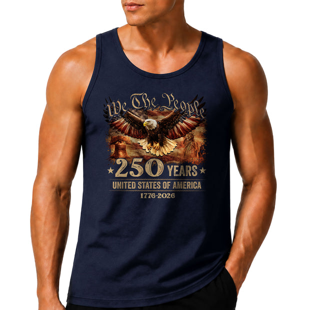 We The People Eagle Tank Top 1776-2026 Liberty Bell Patriotic Men Grap ...